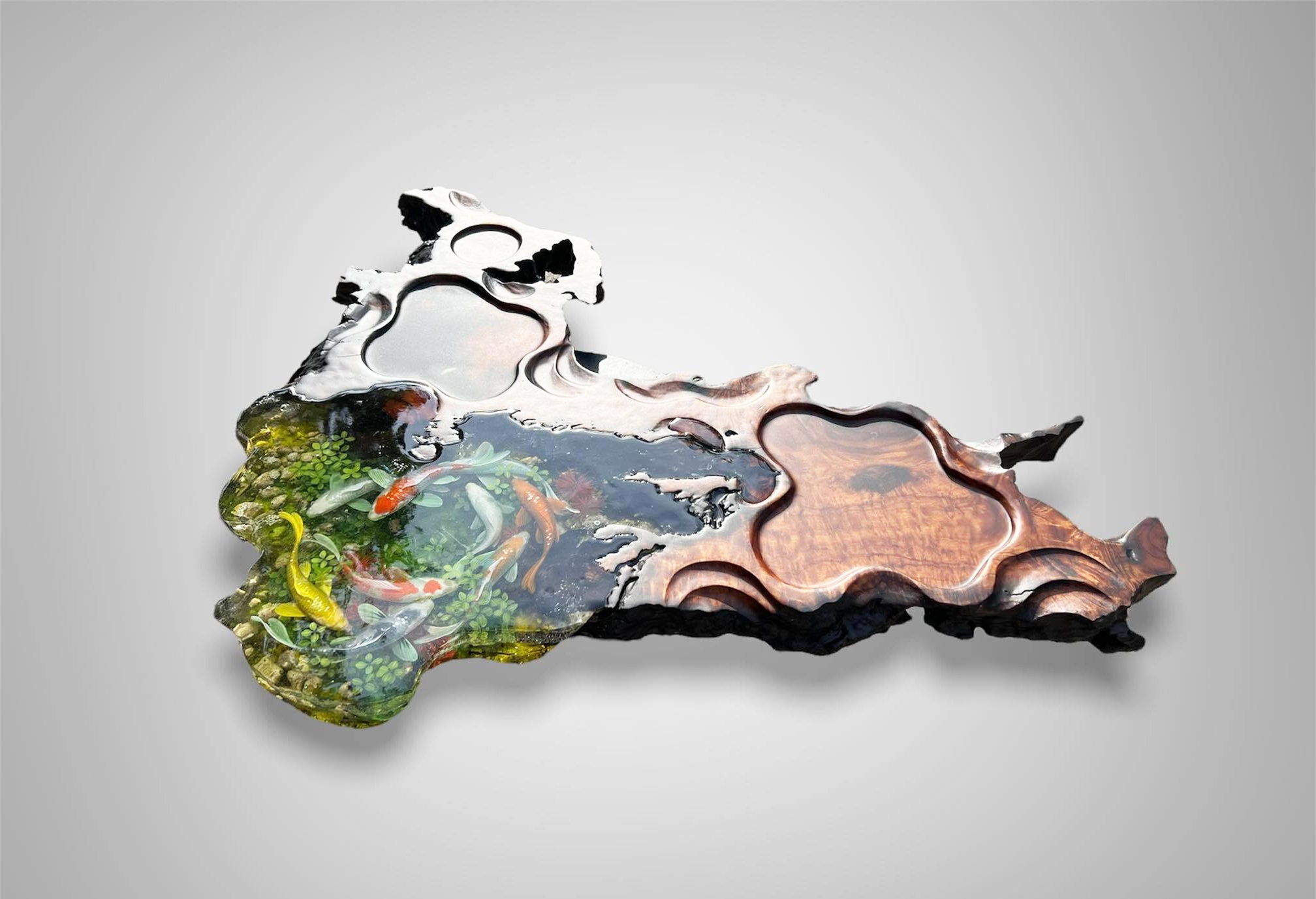 Koi Fish Resin Epoxy Coffee Table Rectangle Resin Epoxy Coffee Table ...