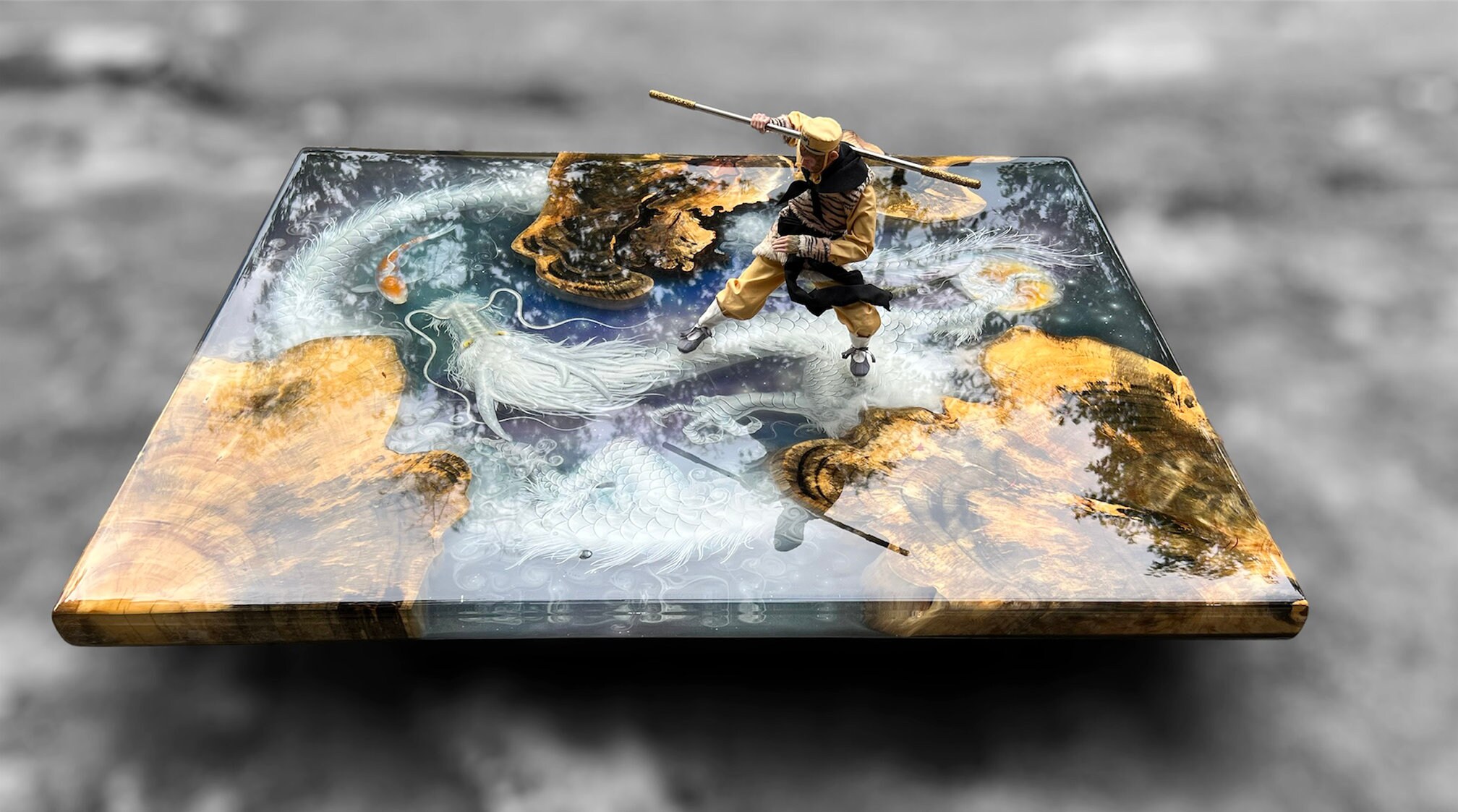 Dragon-koi Fish Resin Epoxy Coffee Table Rectangle Resin - Etsy