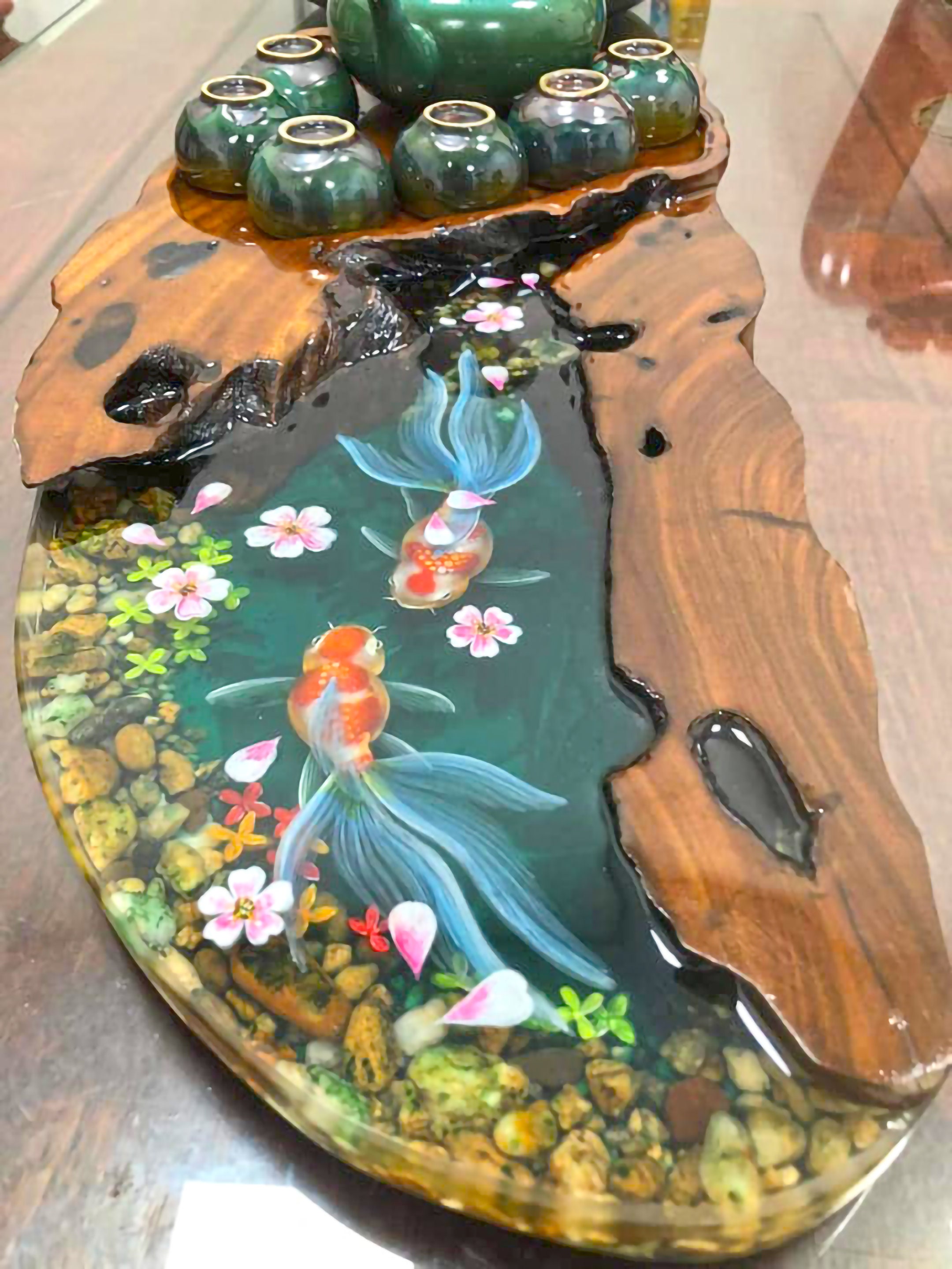 Koi Fish Resin Epoxy Coffee Table Rectangle Resin Epoxy - Etsy
