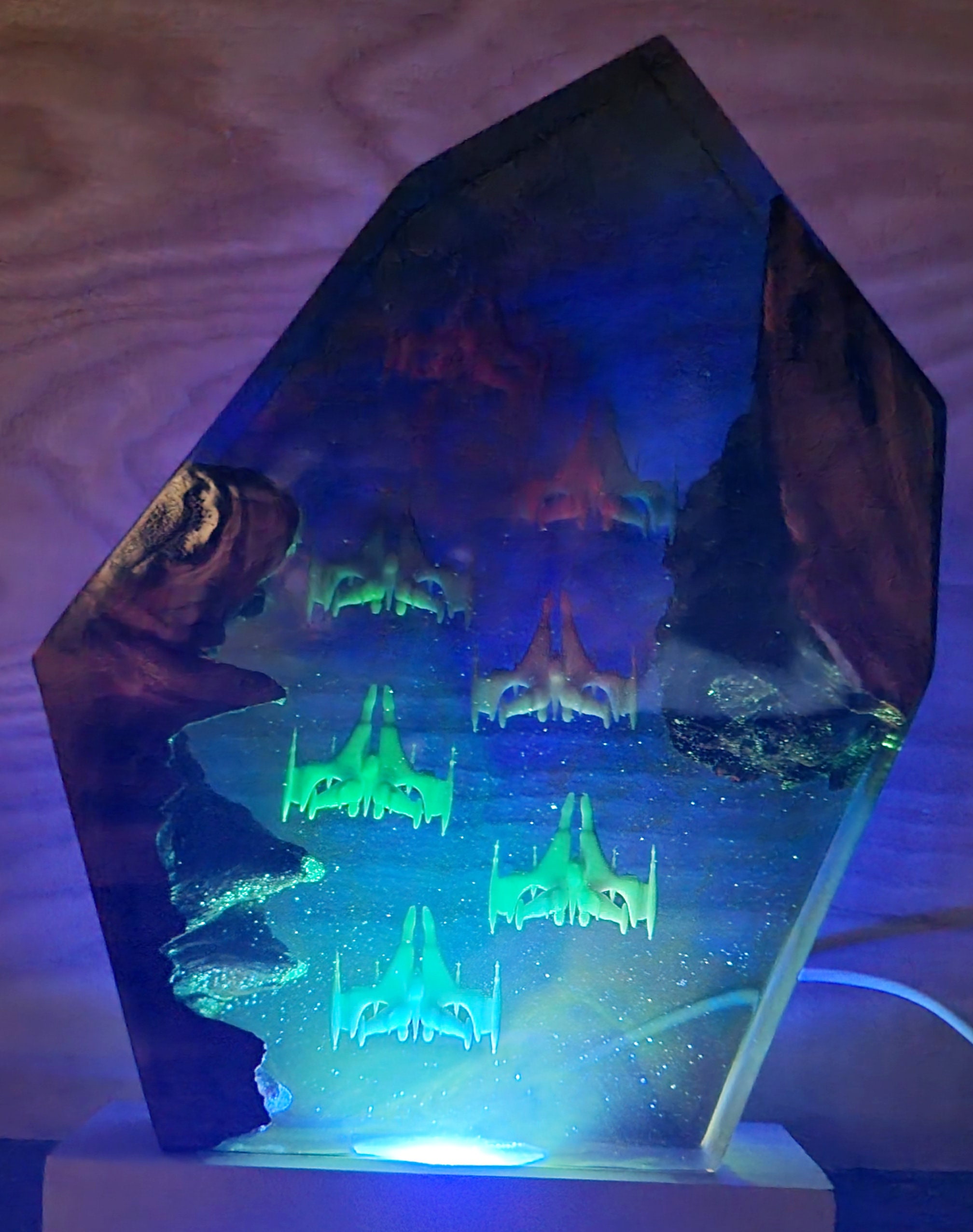 Resin and Wood Space Galaxy Lamp Space Night Lights Resin - Etsy