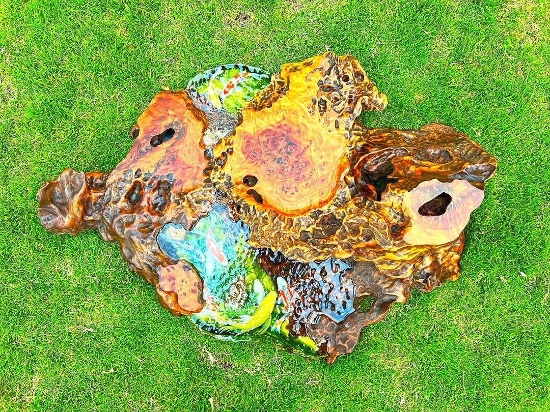 Koi Fish Resin Coffee Table | Handmade Resin Table | Resin Dining Table ...