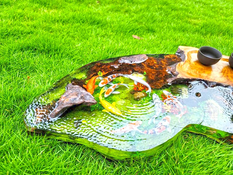 Koi Fish Resin Epoxy Coffee Table Rectangle Resin Epoxy | Etsy