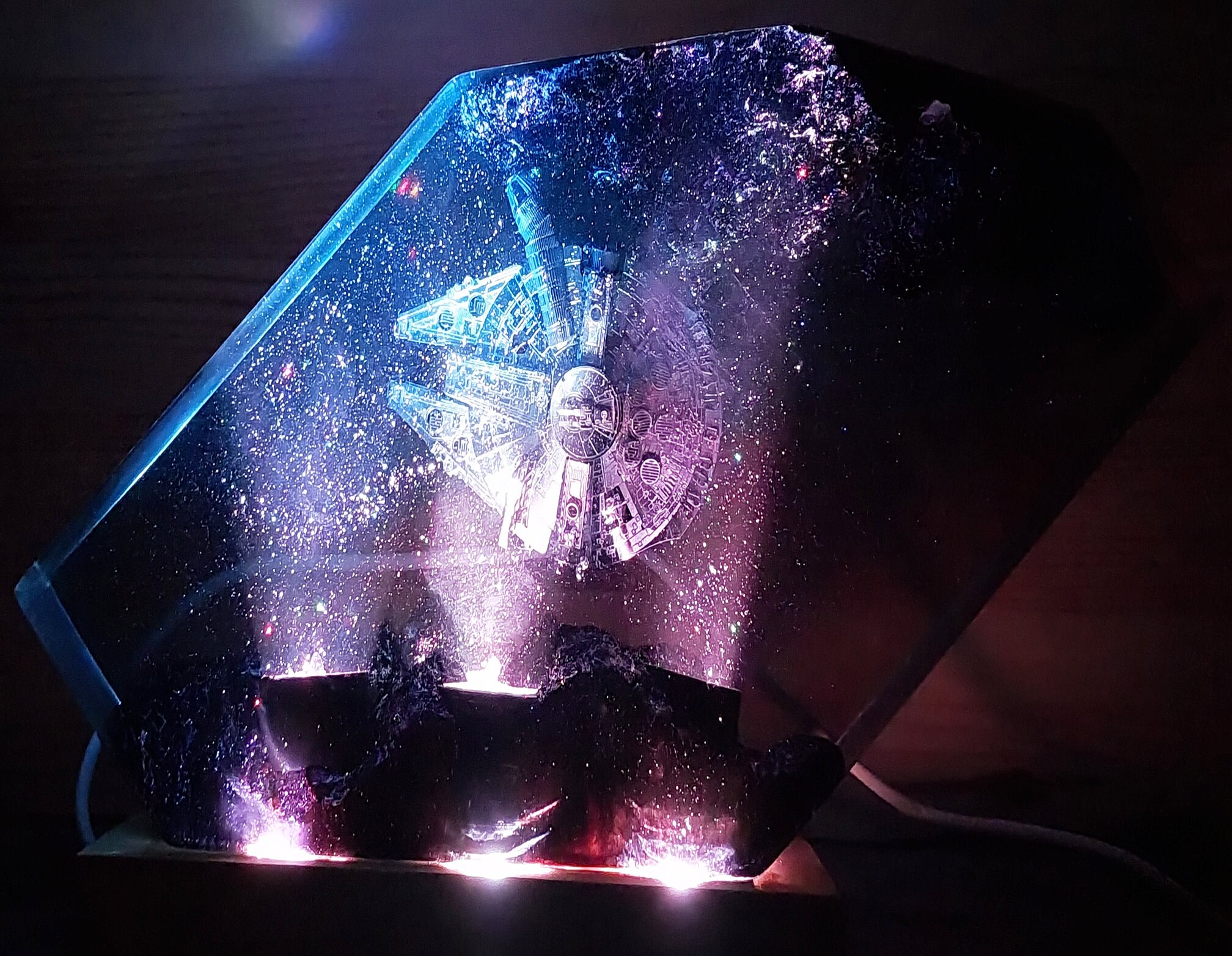 Resin and Wood Space Galaxy Lamp Space Night Lights Resin - Etsy Australia