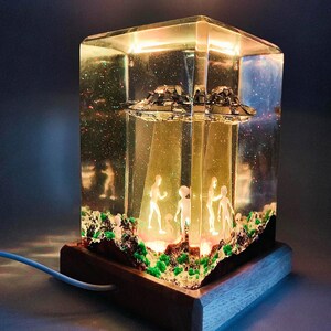 Handmade Alien UFO Resin Lamp: Galaxy Space Night Light - Etsy