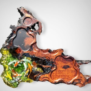 Koi Fish Resin Epoxy Coffee Table | Rectangle Resin Epoxy Coffee Table ...