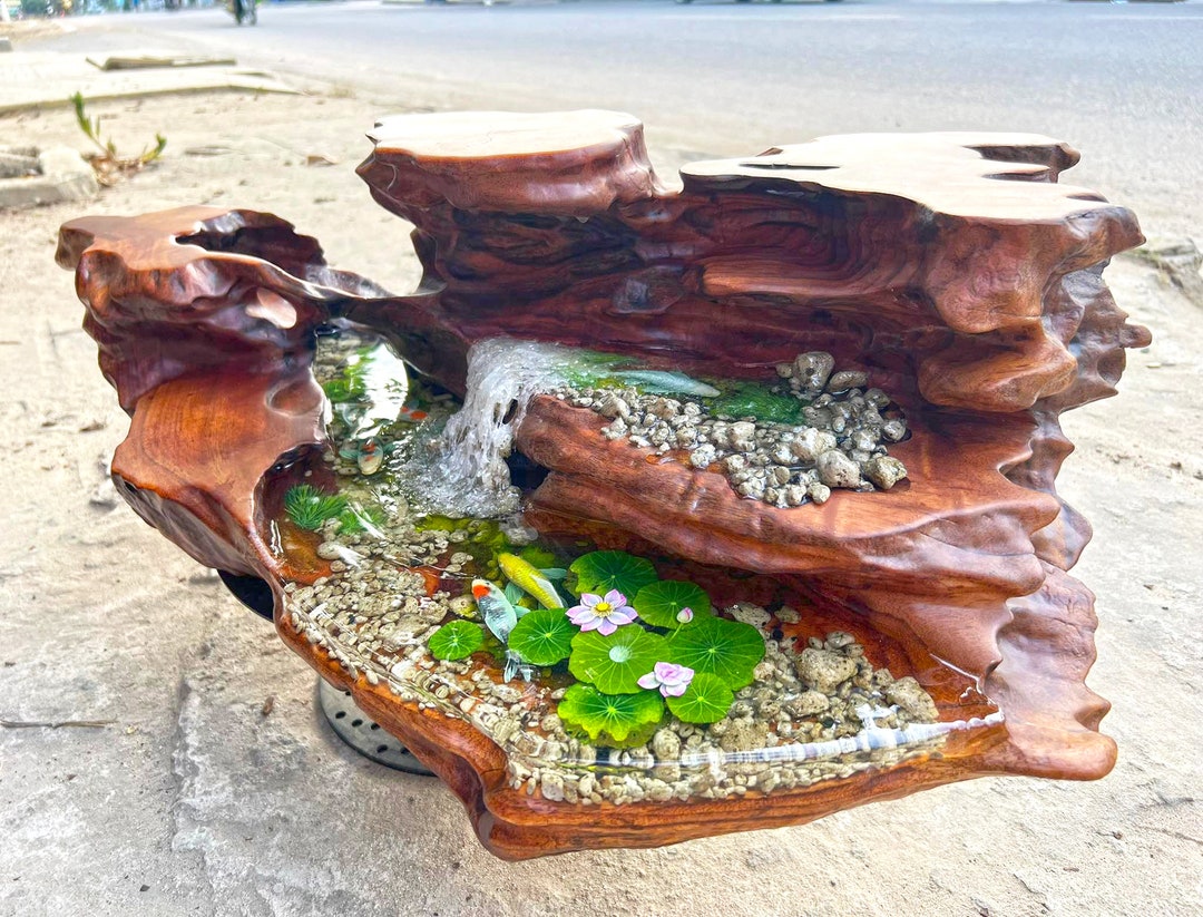 Koi Fish Resin Coffee Table | Handmade Resin Table | Resin Dining Table ...