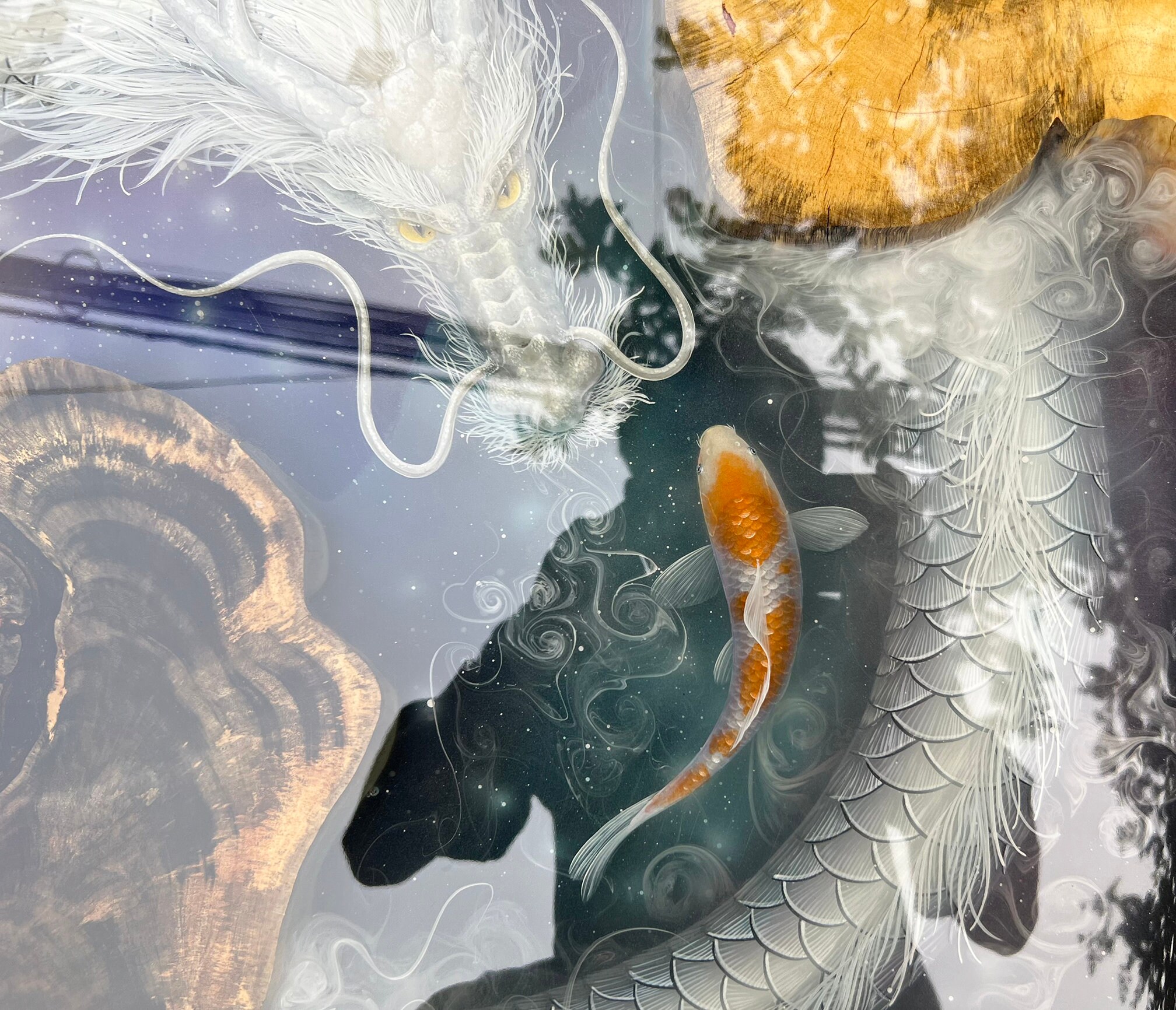 Dragon-koi Fish Resin Epoxy Coffee Table Rectangle Resin - Etsy
