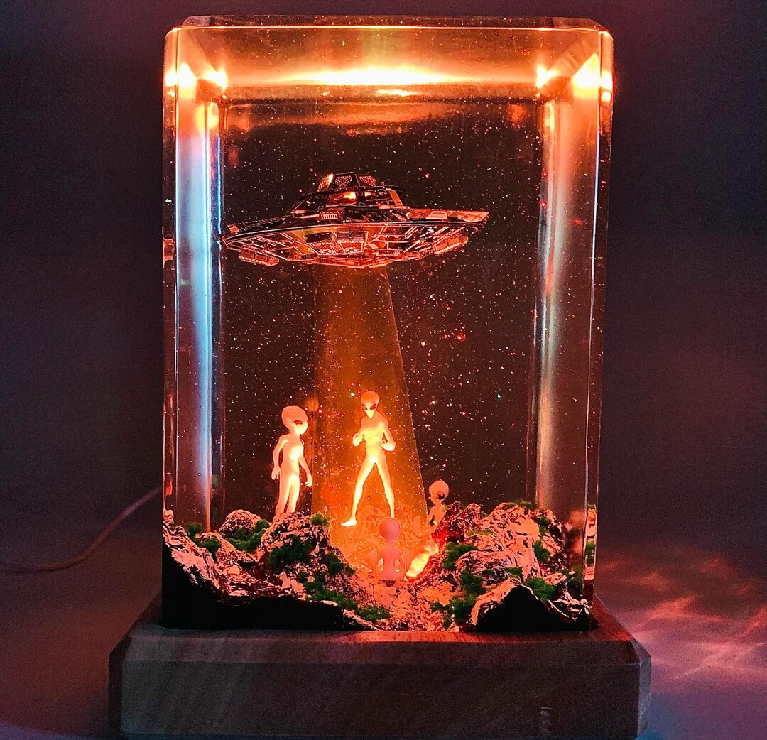 Handmade Alien UFO Resin Lamp: Galaxy Space Night Light - Etsy