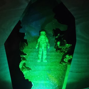 Resin and Wood Space Galaxy Lamp, Space Night Lights, Resin Lamp ...