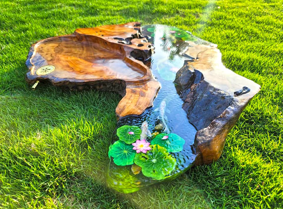 Koi Fish Resin Epoxy Coffee Table Rectangle Resin Epoxy - Etsy