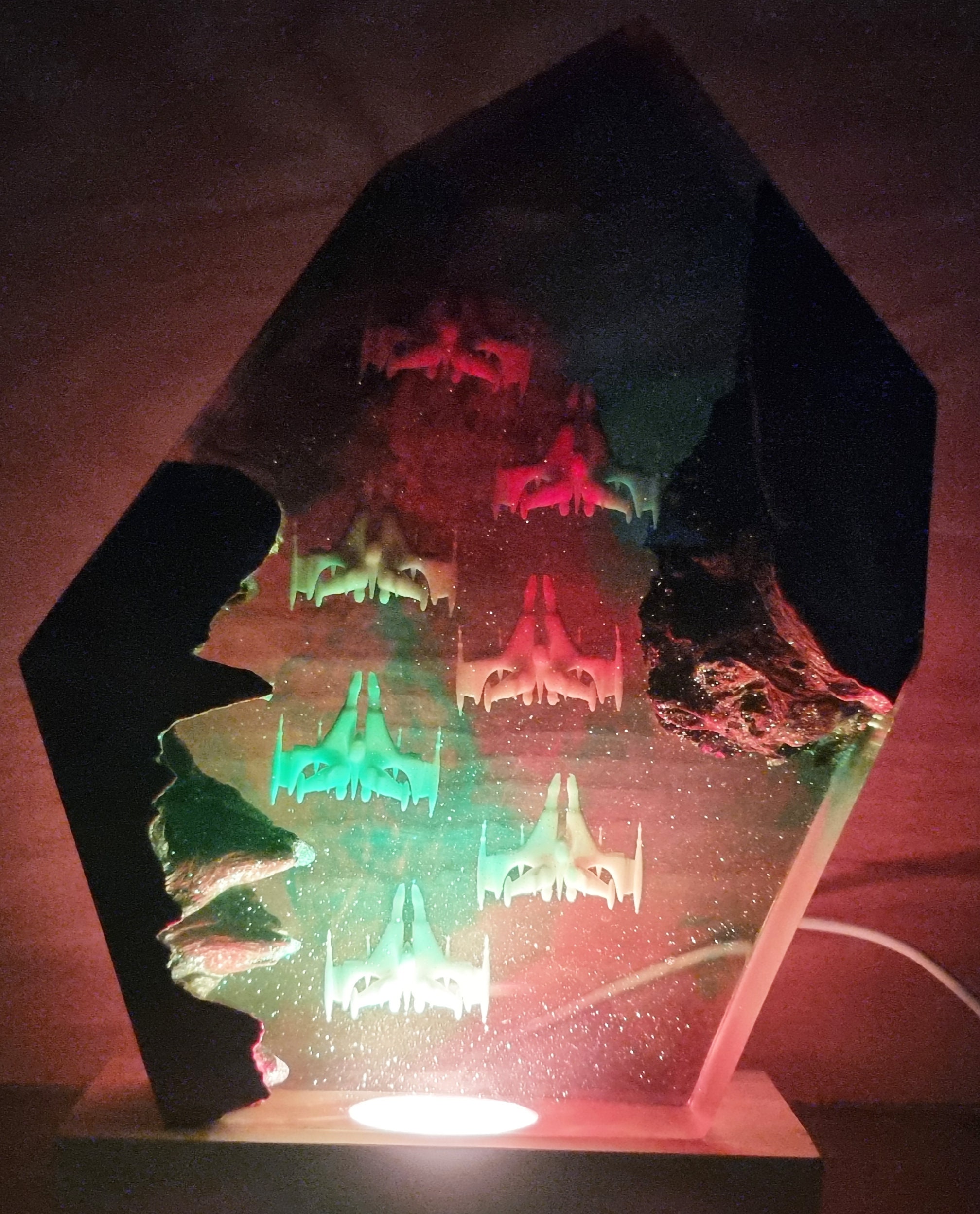 Resin and Wood Space Galaxy Lamp Space Night Lights Resin - Etsy