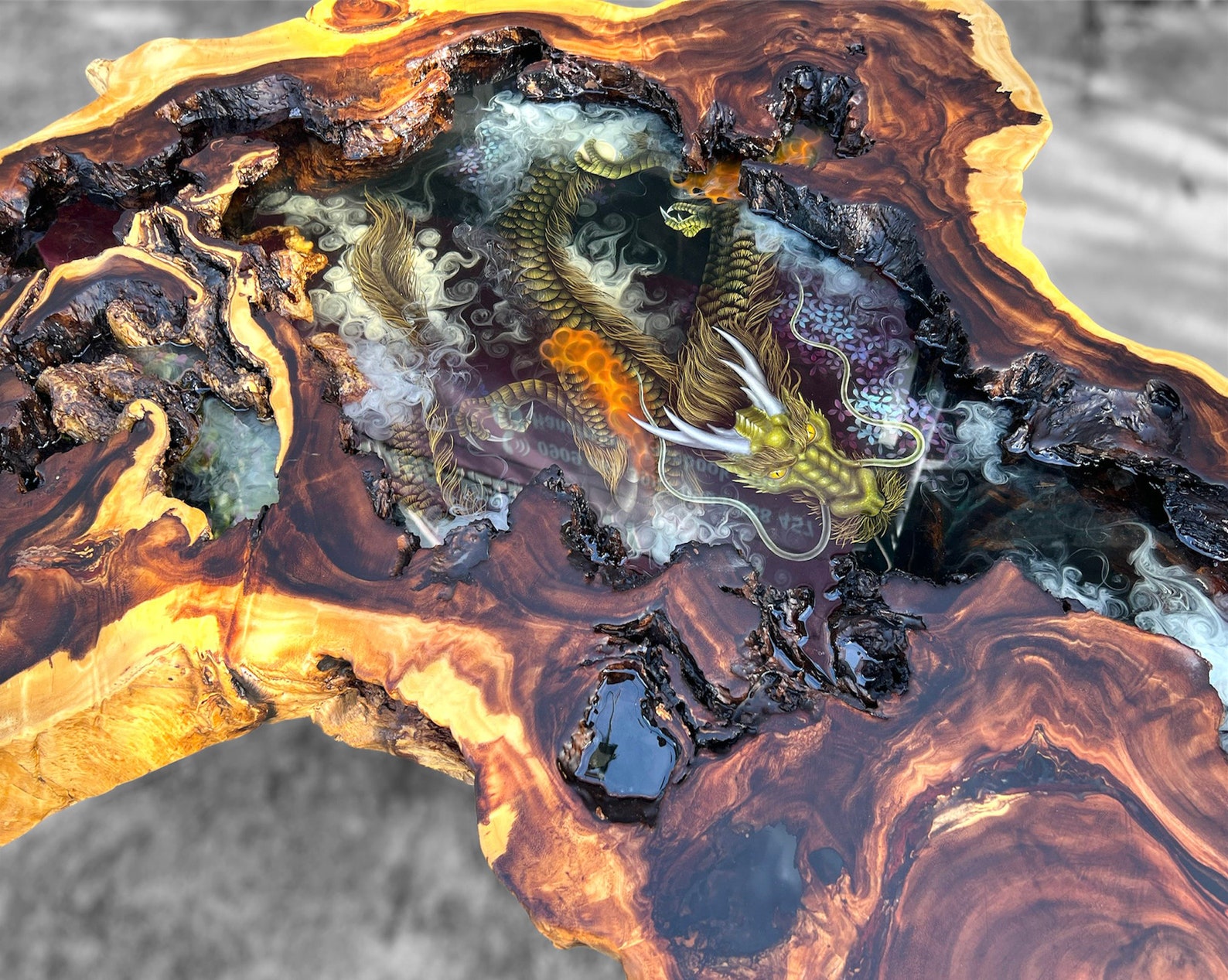 Dragon-koi Fish Resin Epoxy Coffee Table Rectangle Resin - Etsy