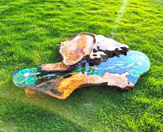Koi Fish Resin Epoxy Coffee Table Rectangle Resin Epoxy - Etsy