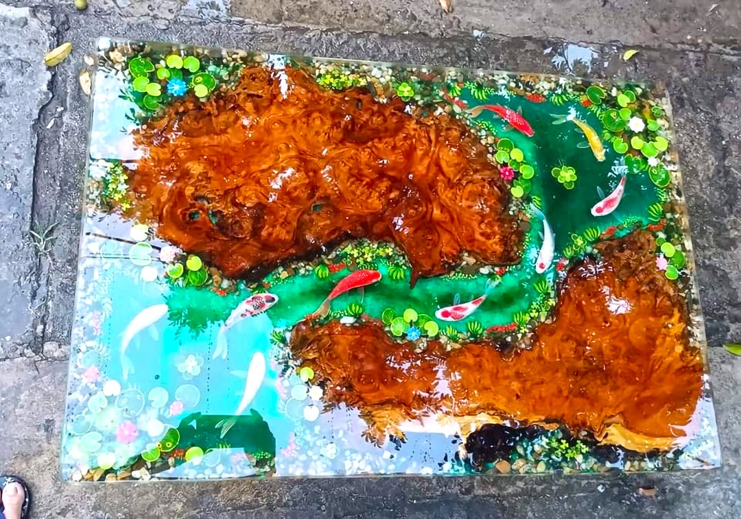 Koi Fish Resin Coffee Table Handmade Resin Table Resin - Etsy