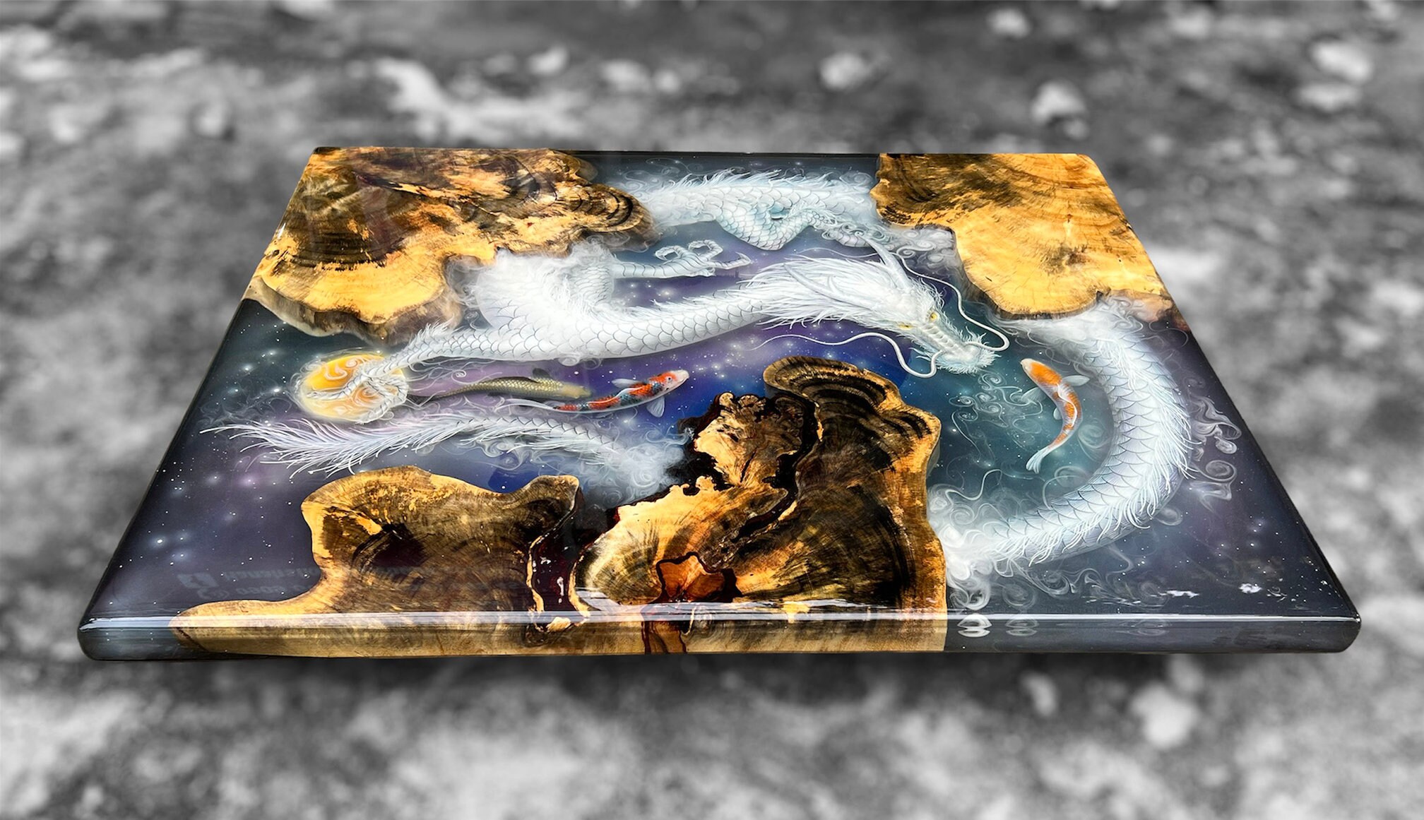Dragon-koi Fish Resin Epoxy Coffee Table Rectangle Resin - Etsy