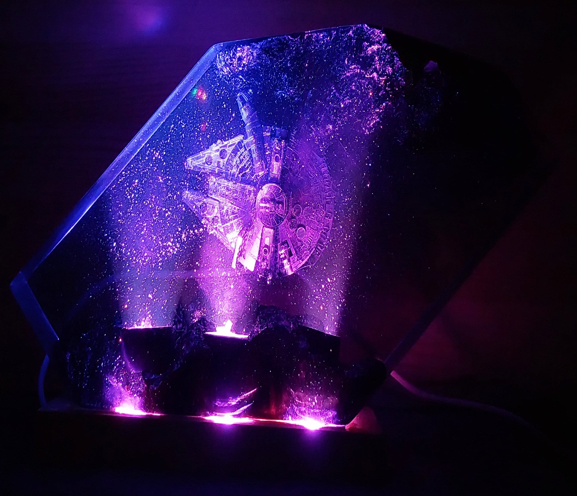 Resin and Wood Space Galaxy Lamp Space Night Lights Resin - Etsy