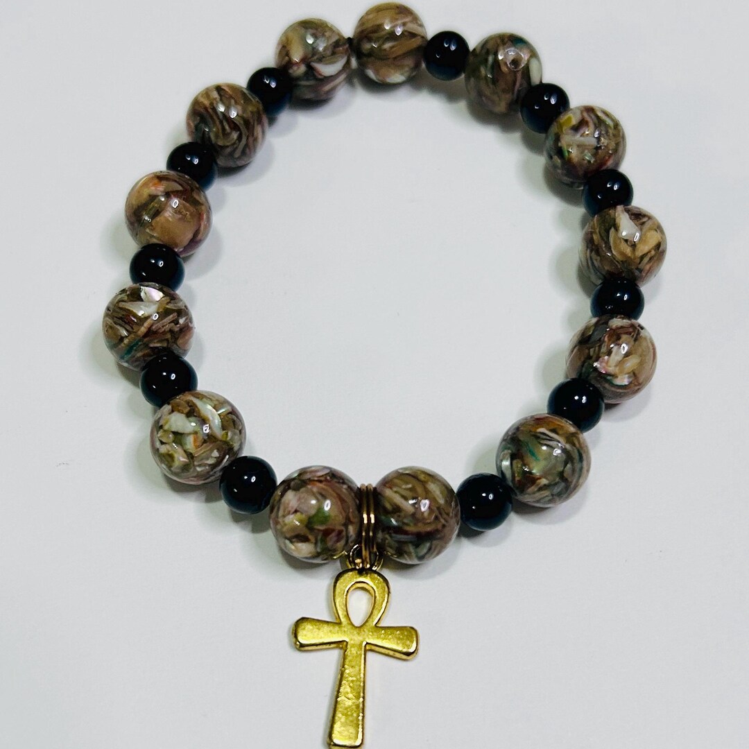 Black Onyx Dragon Stone Connection to Mother Earth-determination Ankh ...