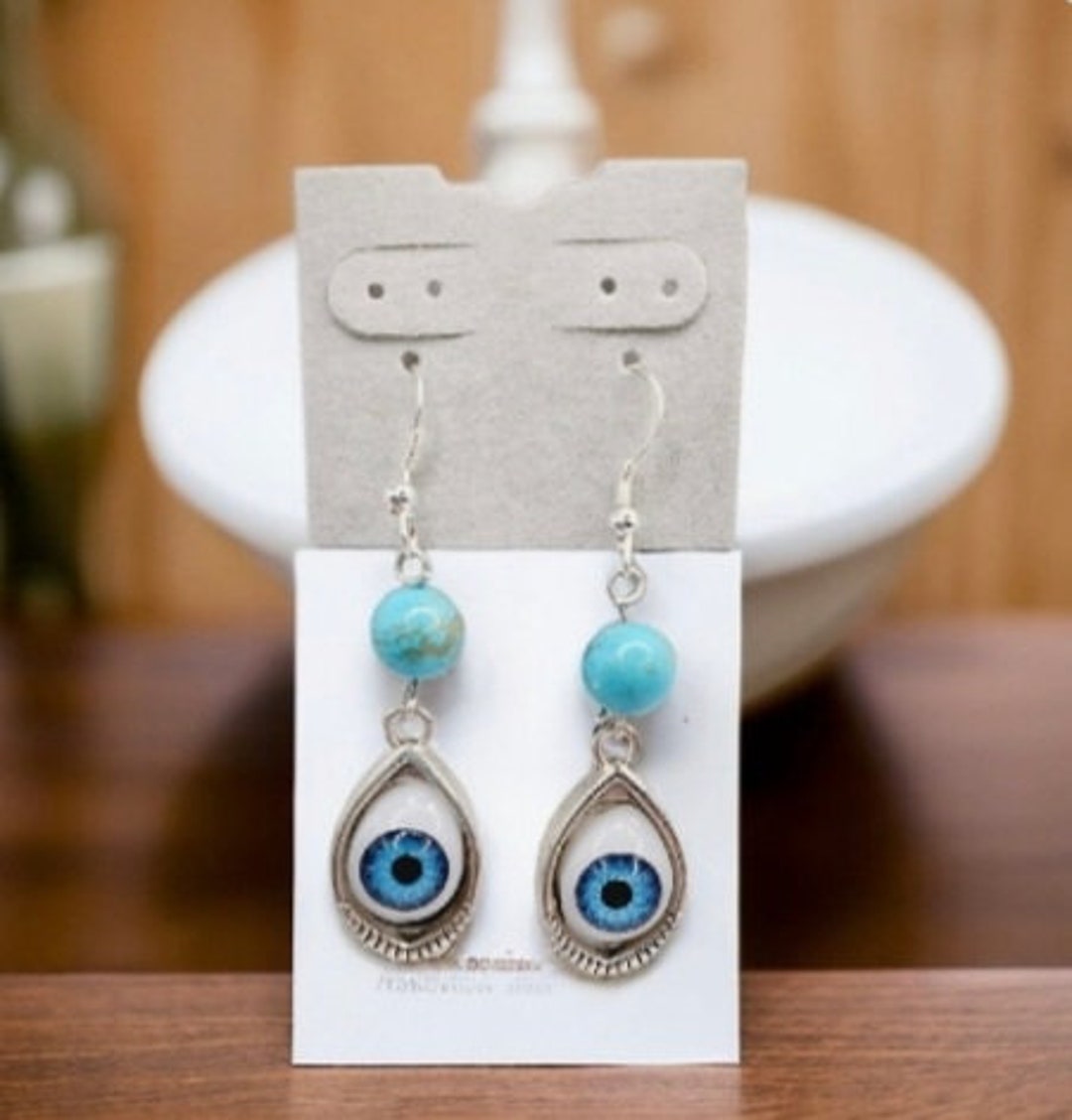 Evil Eye Earrings, Blue Eyes of Protection Earrings, Gothic Earrings ...