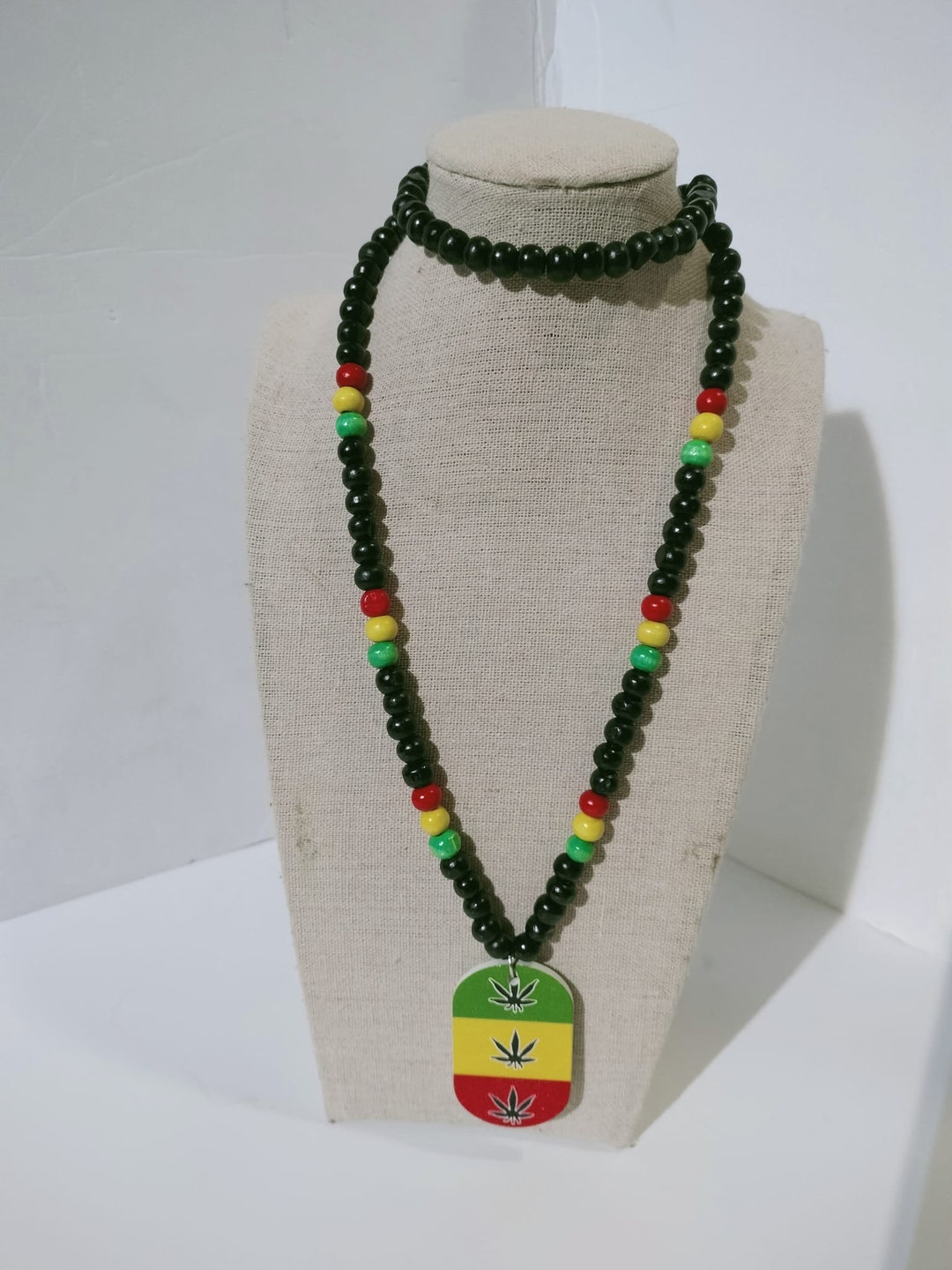 Wooden Rasta Necklace, Wooden Rasta Rosary, Hip Hop Style Rastafari ...