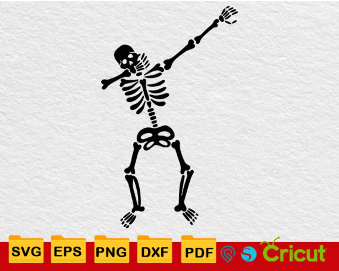 Skeleton Dancing Svg, Dabbing Skeleton Svg Files for Cricut, Halloween ...