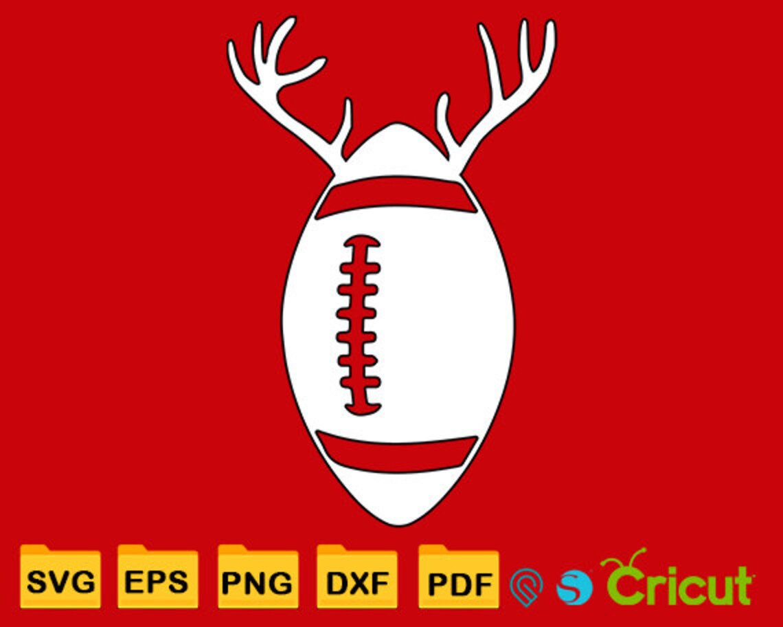 Reindeer Football Svg, Funny American Football Shirt Cricut Cut File ...