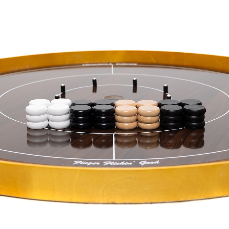 Crokinole Board Game 'dark' Tournament Board, Discs, Carrom Powder ...