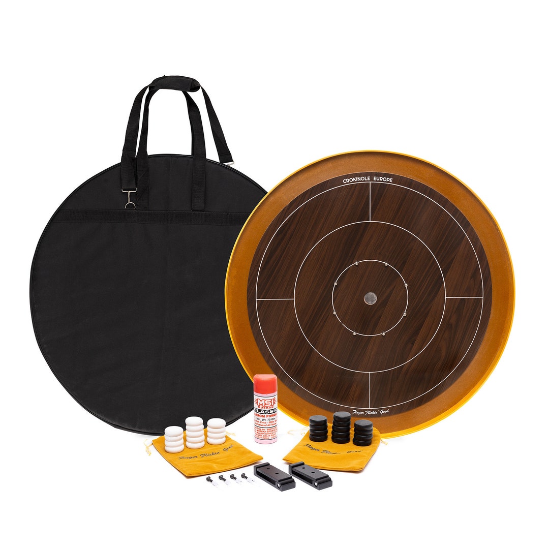 Crokinole Board Game 'dark' Tournament Board, Discs, Carrom Powder ...