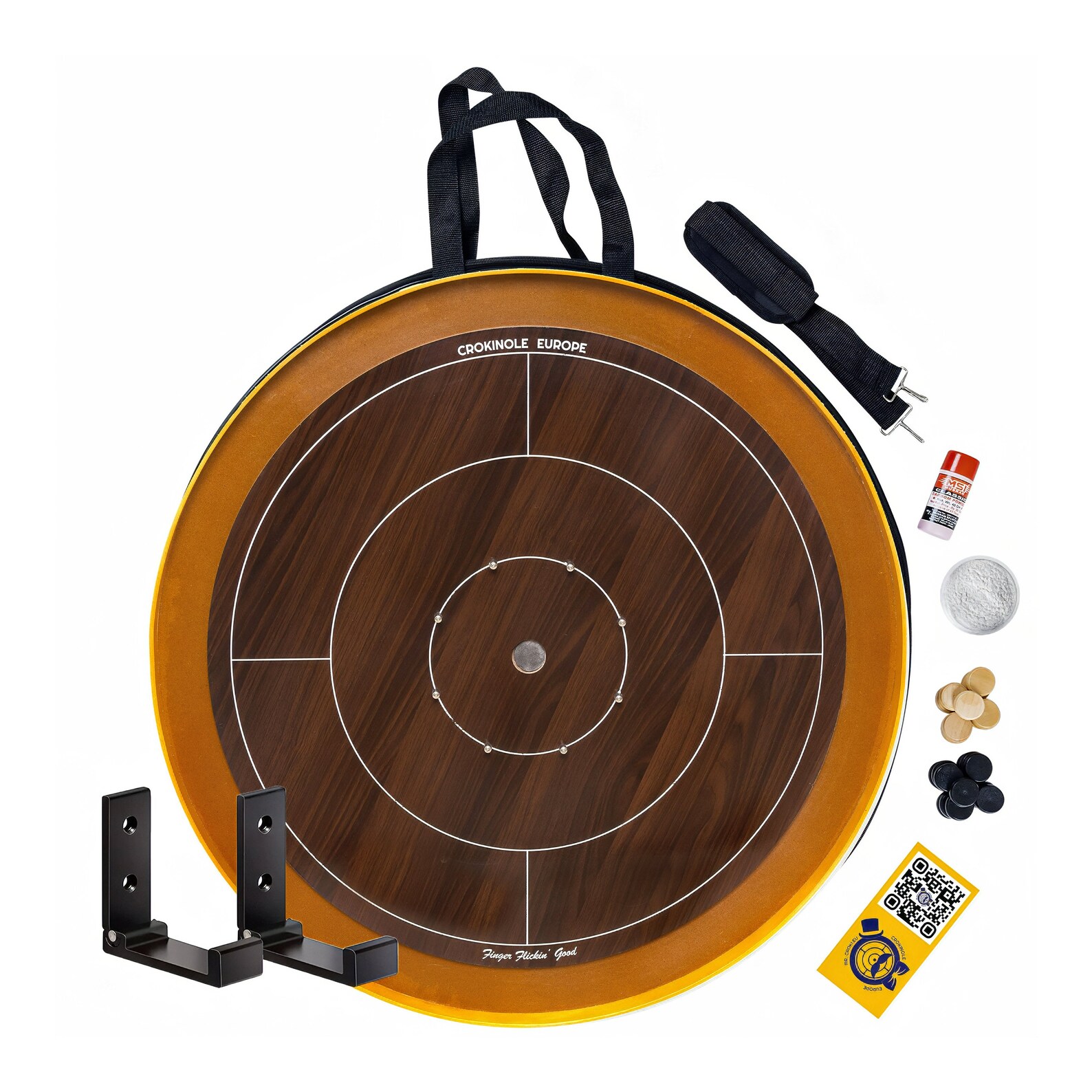 Crokinole Board Game 'dark' Tournament Board, Discs, Carrom Powder ...