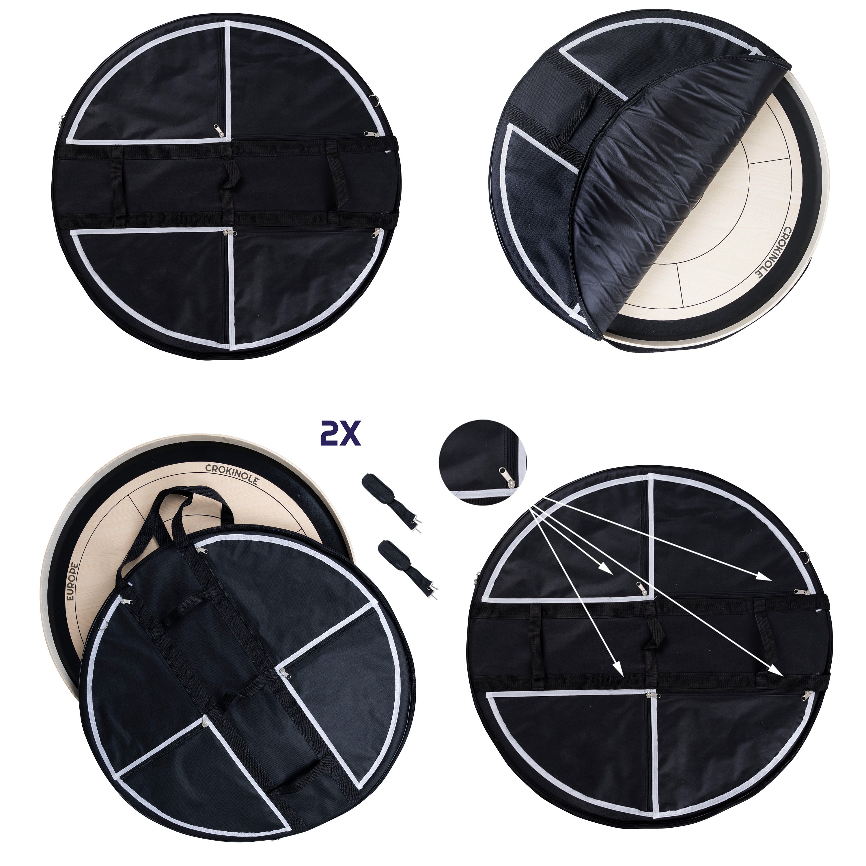Crokinole Board Game 'dark' Tournament Board, Discs, Carrom Powder ...