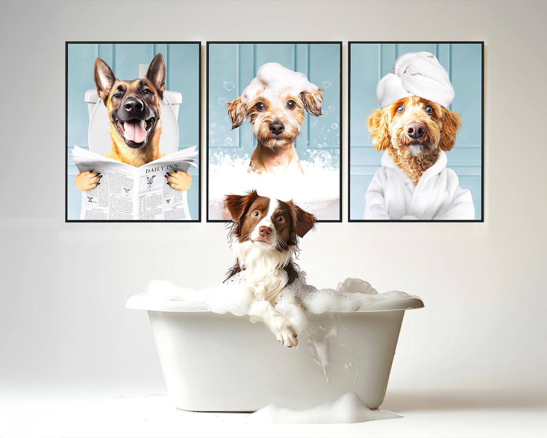 Custom Pet Portrait From Photo Set of 3, Digital Pet Portrait, Animal ...