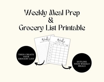 Printable Weekly Meal Prep Grocery List - Etsy