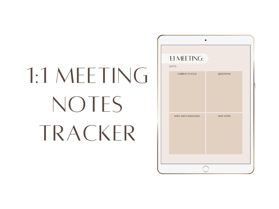 1:1 Meeting Notes Tracker | Manager Meeting Notes | Meeting Minutes - Etsy