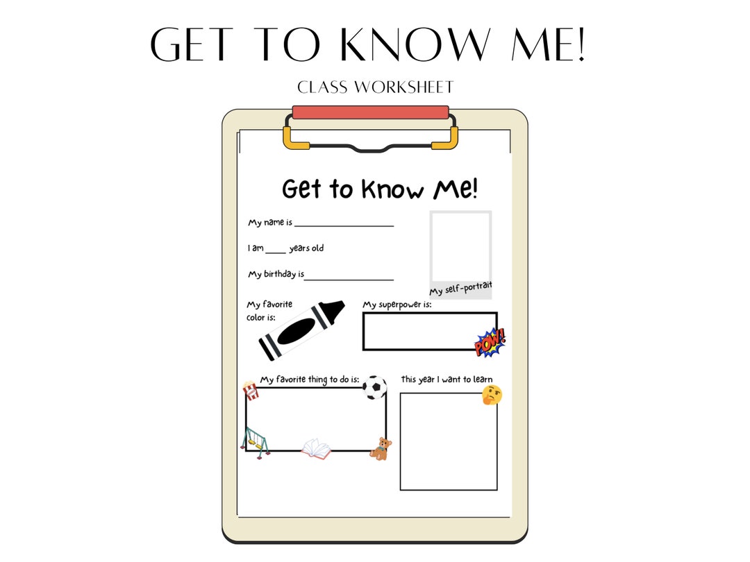 Get to Know Me Printable | Class Worksheet | 1st Week of School ...