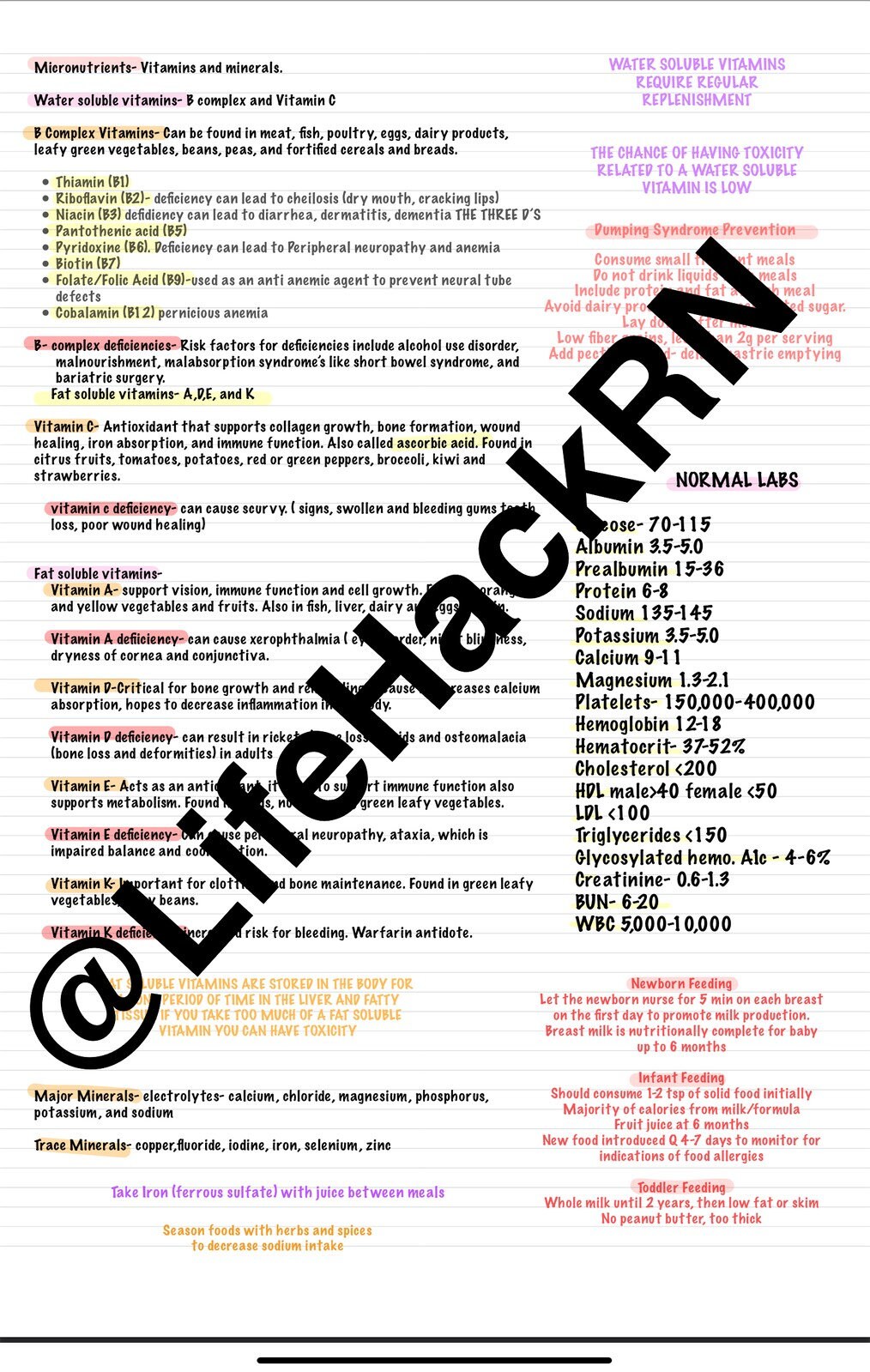 Nursing School/ ATI/ NCLEX Prep Study Guide- Nutrition - Etsy