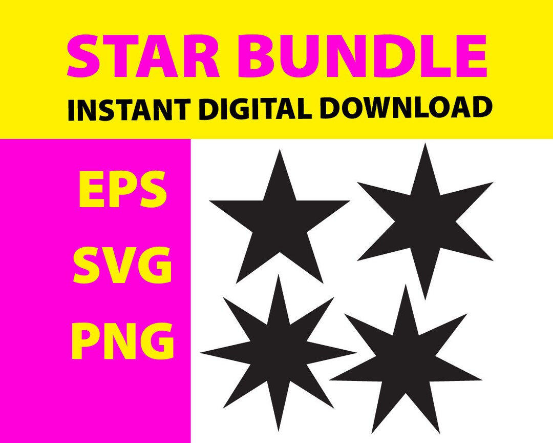 Star Shape SVG Bundle, Star Cut Files, Star Outline SVG, Star Vector ...