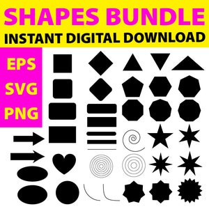 Geometric Shapes SVG Bundle, Shapes Cut Files, Shapes Outline SVG ...