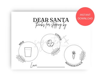Dear Santa Placemat Printable Dear Santa Place Mat Cookies for Santa ...