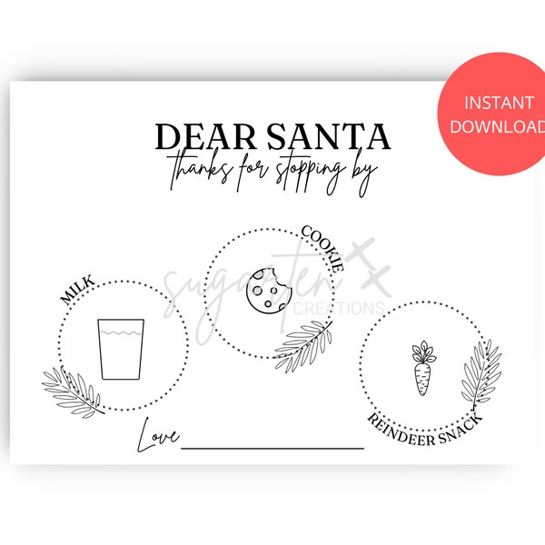 Dear Santa Placemat - Etsy