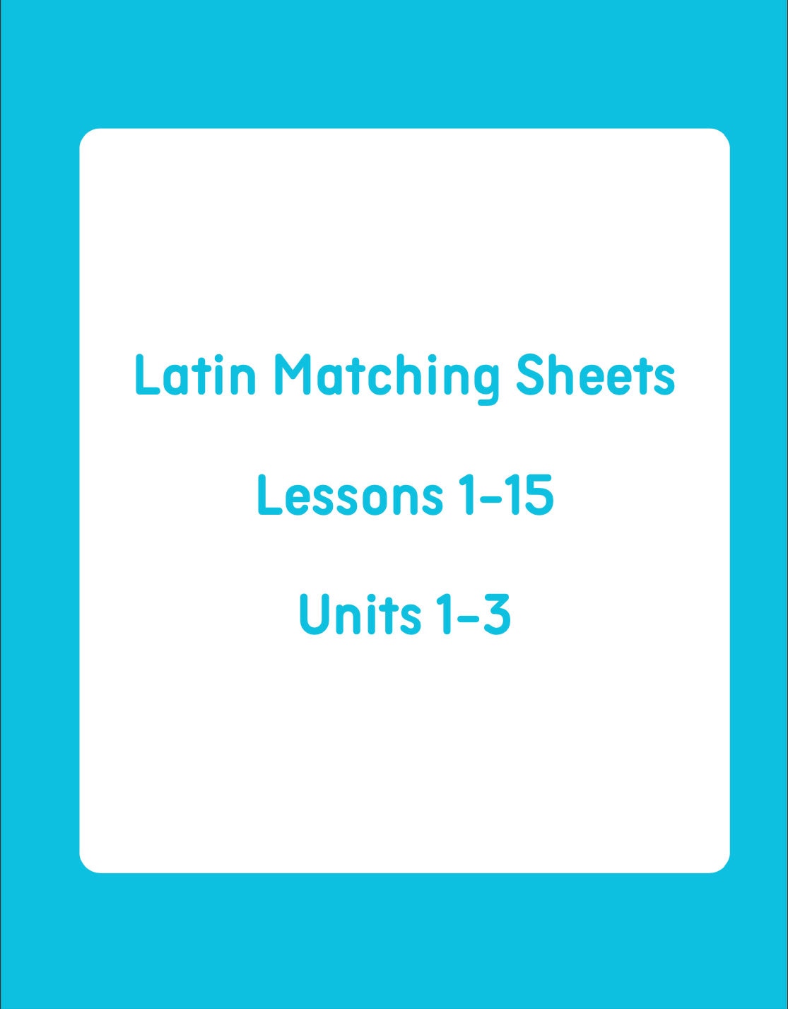 Challenge A B- Latin Matching Worksheets - Etsy