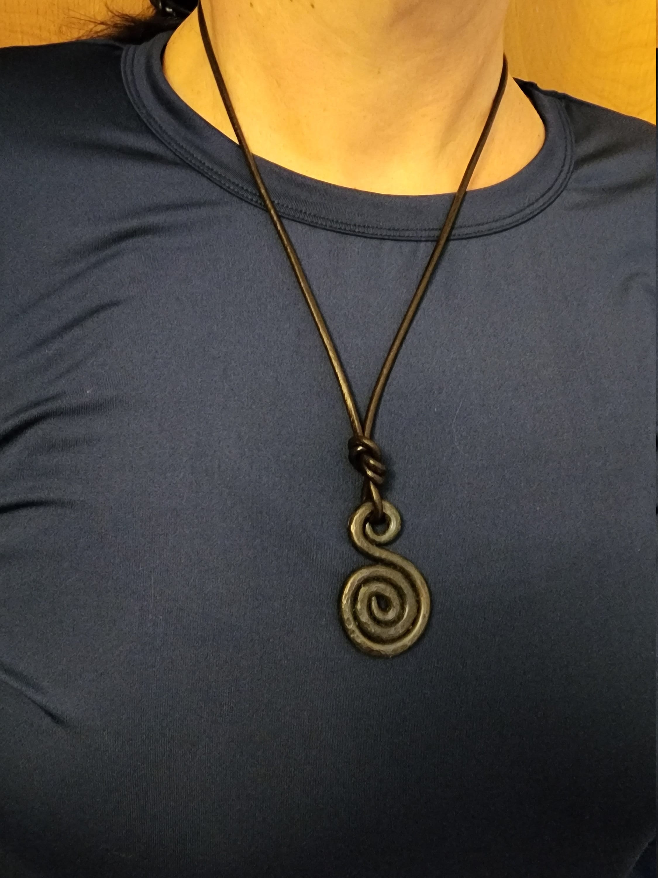 Hand Forged Spiral Pendant - Etsy