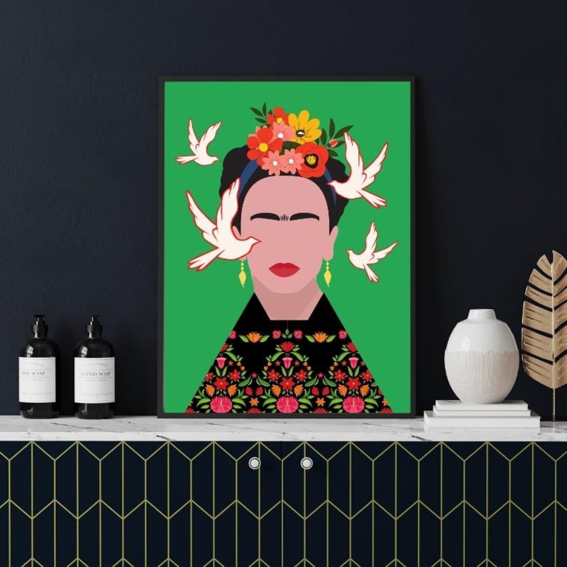 Frida Kahlo Wall Art Print Colorful Frida Posterfrida Kahlo - Etsy