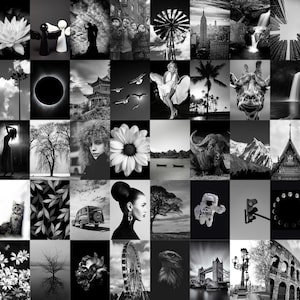 Black&white Photo Wall Collage Kit-digital Prints of 100 Pcs, Aesthetic ...