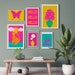 Colorful Retro Gallery Wall Set of 6 Prints Funky Wall Art - Etsy