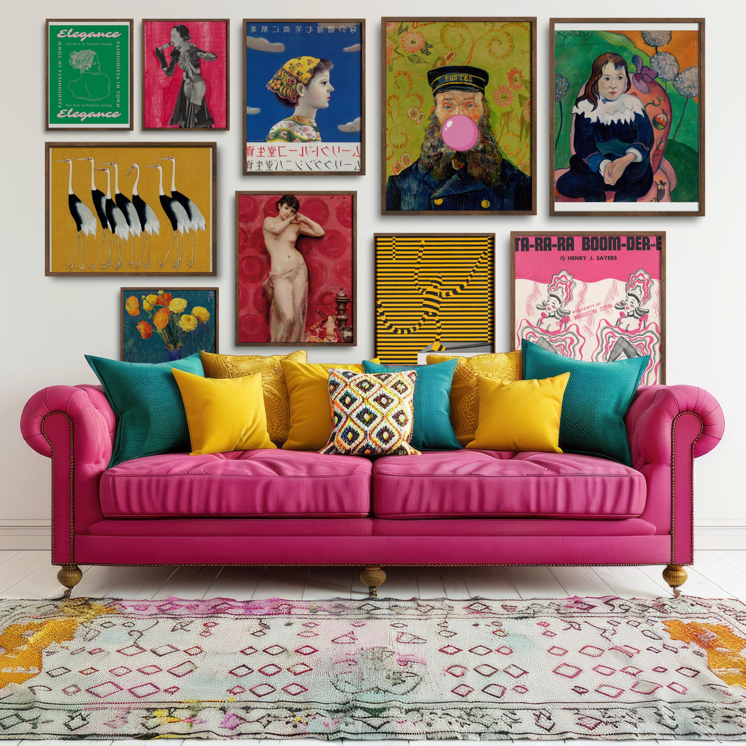 Colorful Maximalist Wall Art Set of 10 Prints, Funky Gallery Wall ...