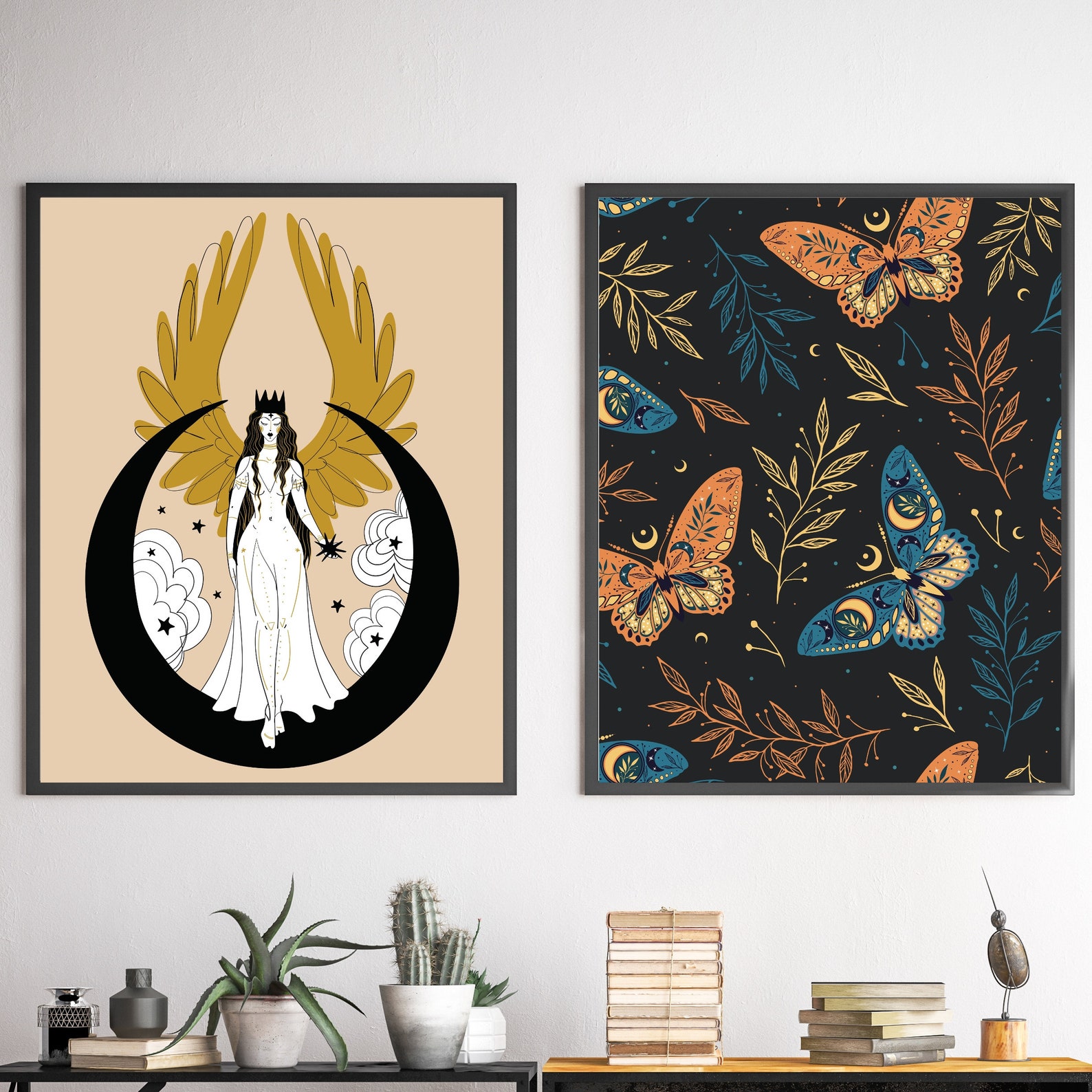 Celestial Witchy Gallery Wall Art Set of 8, Gothic Art Prints, Digital ...