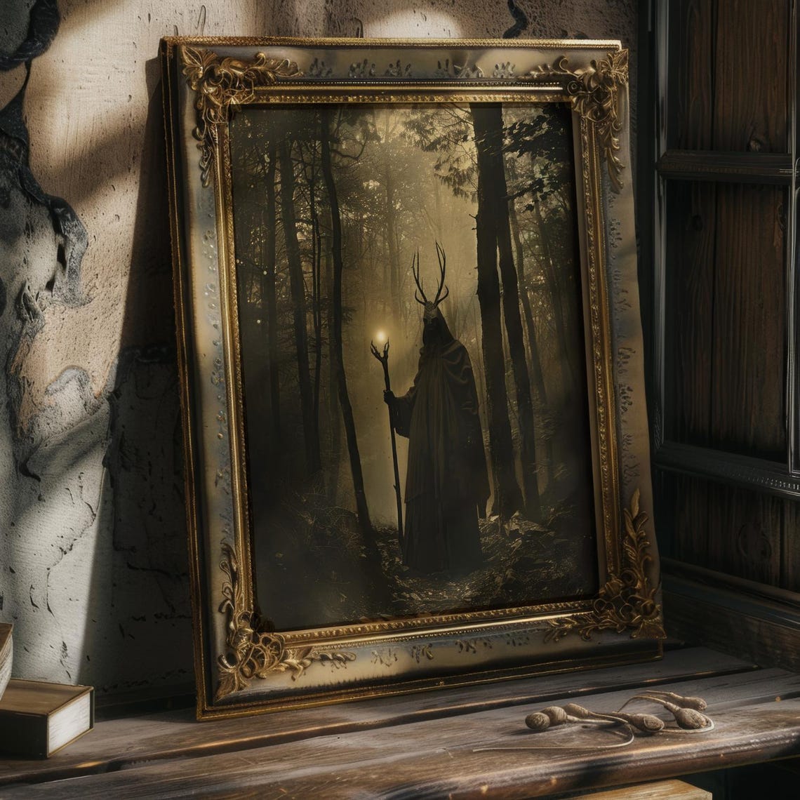 Victorian Druid Witch in the Woods Dark Gloomy Art Print DIGITAL ...