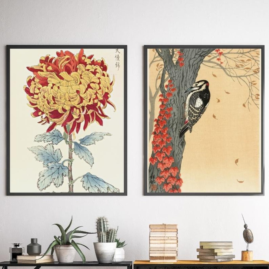 Japanese Gallery Wall Set of 7 Japanese Woodblock Prints | Etsy