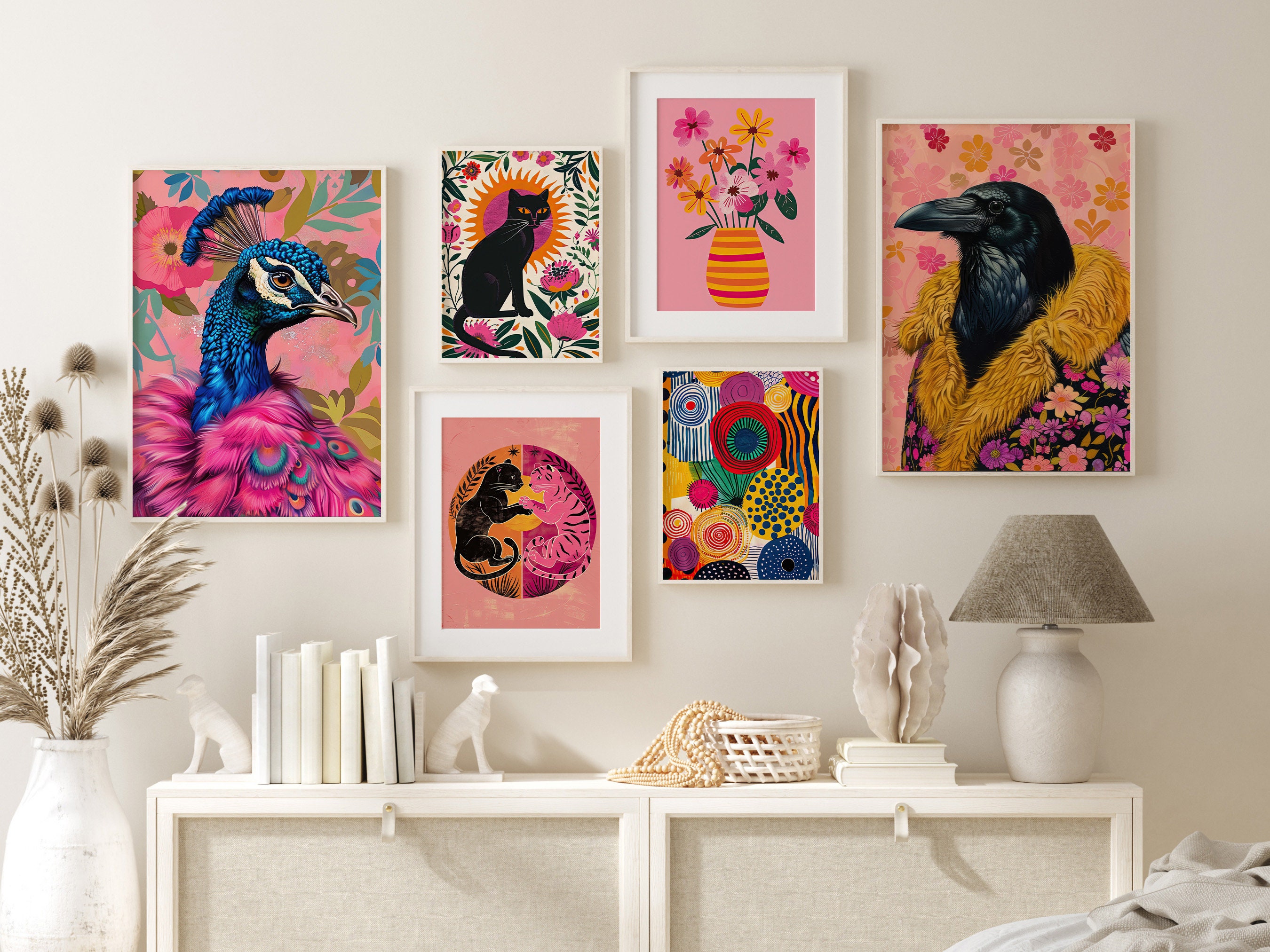 Maximalist Gallery Wall Set of 9 Exhibition Prints Funky Wall Art ...