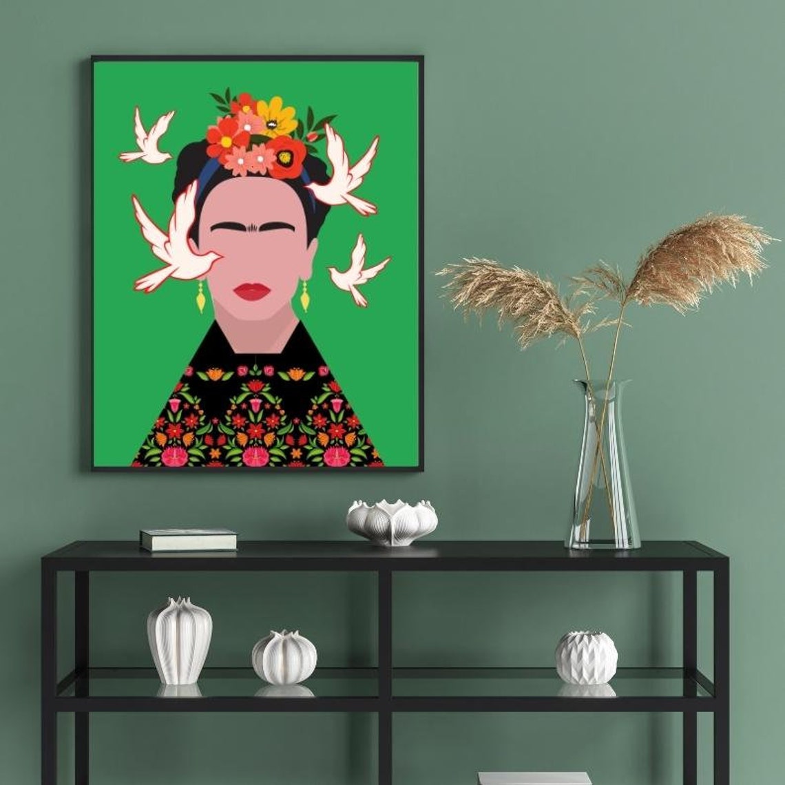 Frida Kahlo Wall Art Print Colorful Frida Posterfrida Kahlo - Etsy