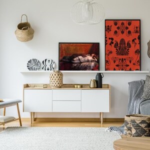 Red Gallery Wall Set of 7, Eclectic Gallery Wall Prints, Crimson ...